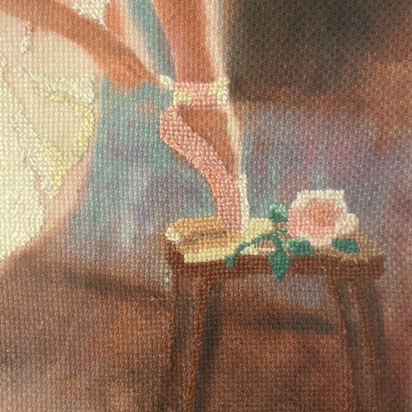R. Tolan | Wall Decor | Vtg Ballerina Completed Needlepointcross Stitch ...